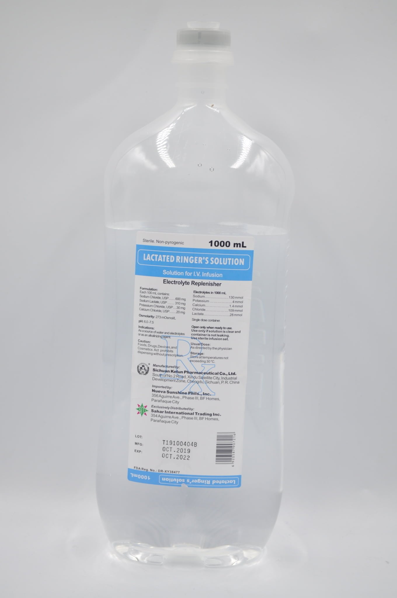 LACTATED RINGER’S SOLUTION for I.V. Infusion | Sahar Pharma