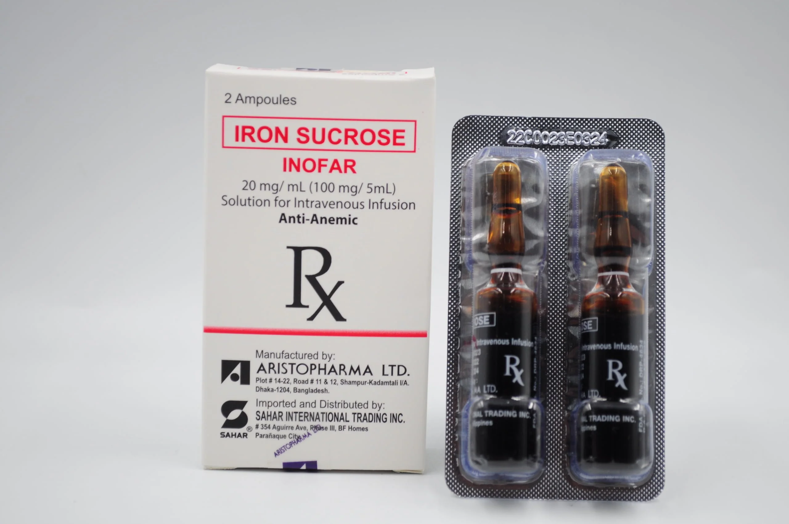 Iron Sucrose 20mg/mL (Inofar) | Sahar Pharma