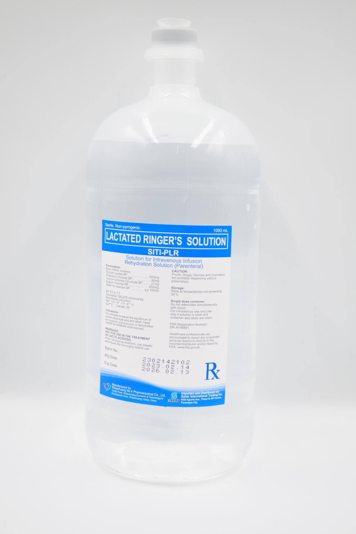 LACTATED RINGERS SOLUTION (SITI-PLR) | Sahar Pharma